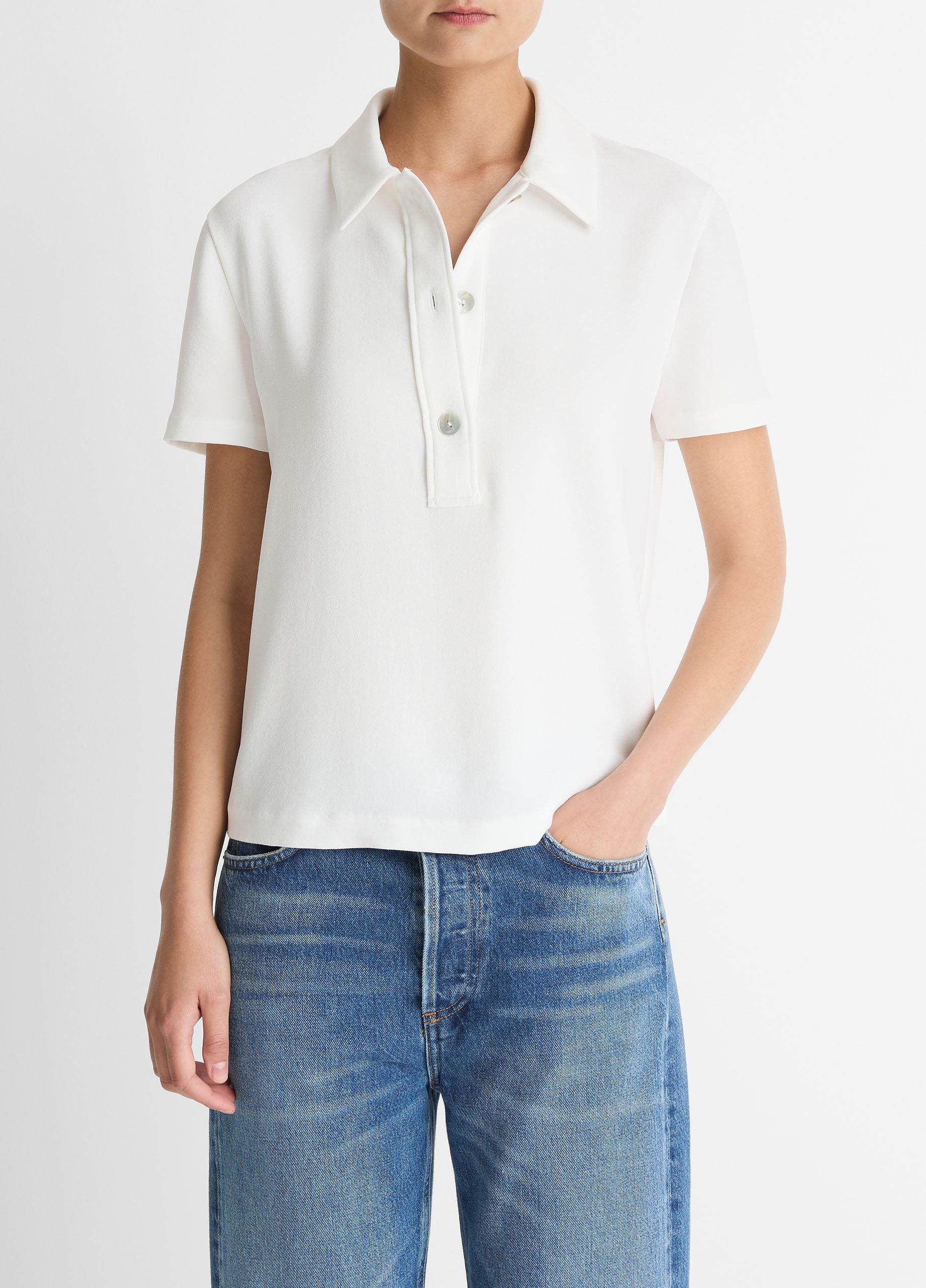 VINCE Vince Crepe Polo Shirt